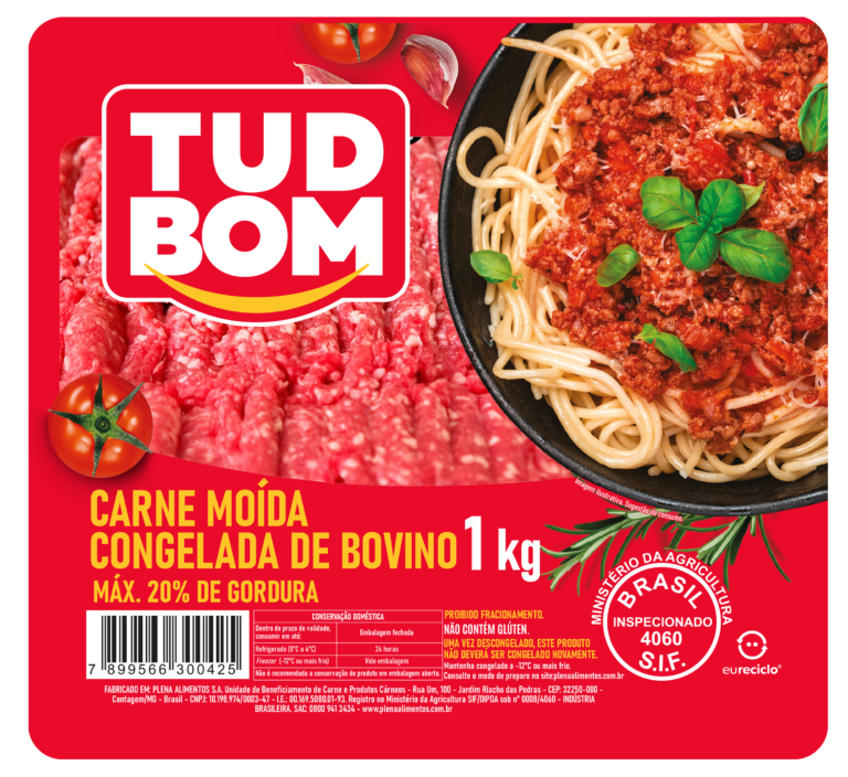 Carne Moída de Bovino 1kg - Tudbom - Plena Alimentos