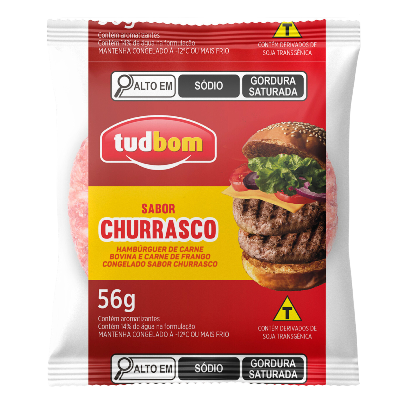 Hambúrguer de Carne Sabor Churrasco - Tudbom - Plena Alimentos